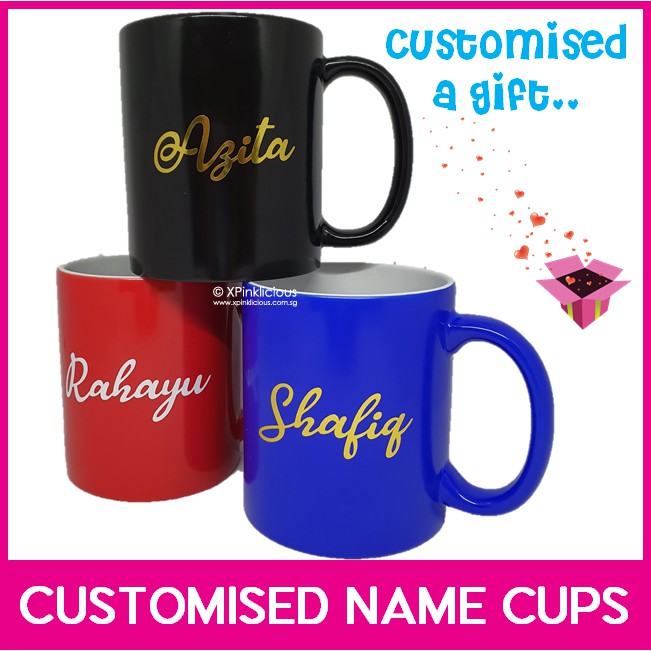 Customised Name Cup / Colour Changing Couple Mug / Christmas Gift Ideas ...