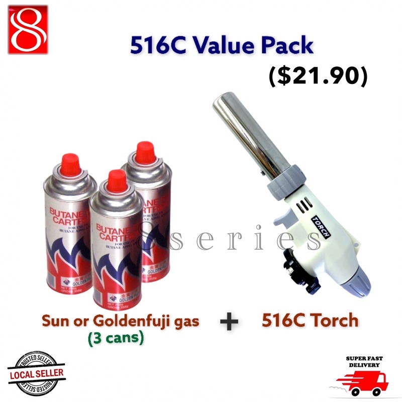 Sun / Golden Fuji Butane Gas Cartridge 3 x 1 pack/ Blow torch | Shopee ...