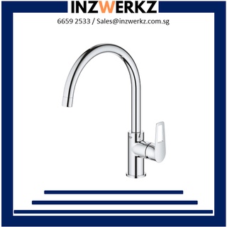 Grohe 31232001 BauLoop C-spout Kitchen Sink Mixer Tap | Shopee Singapore