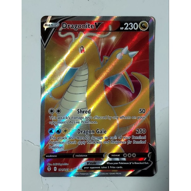 Pokemon dragonite V full art evolving skies card | Shopee Singapore