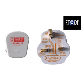 Standard 3 Pin Plug Head with Singapore Safety Mark (13Amp Fused Plug ...