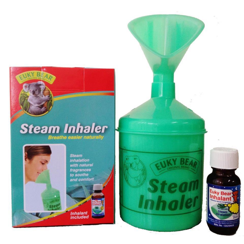 Euky Bear Steam Inhaler Inhalant starter Pack - Flu Relief Expiry: 01/ ...