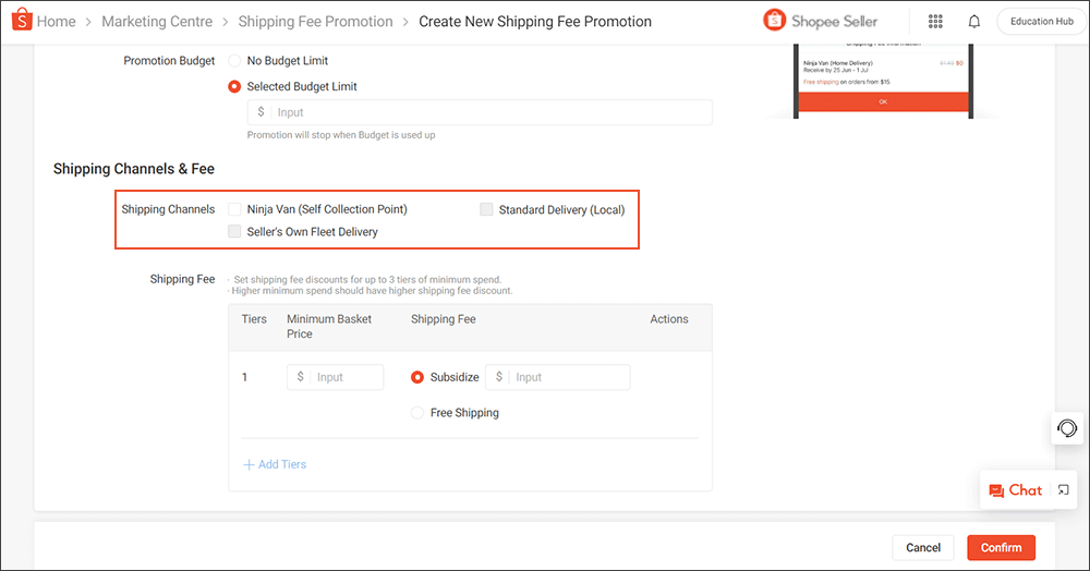Using Seller-Defined Shipping Fee Promotion | Shopee PH Seller ...