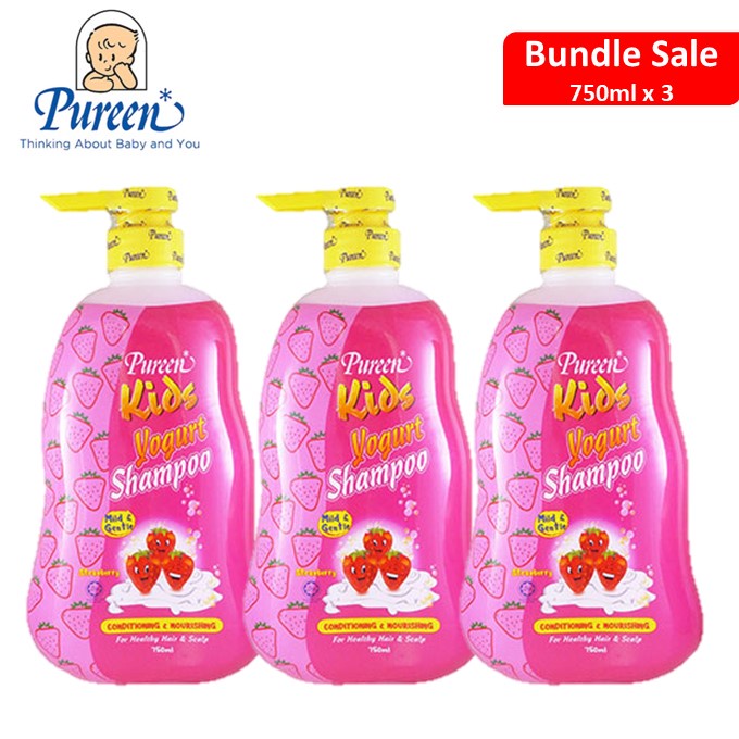 Pureen Kids Yogurt Strawberry Shampoo 750ml X 3 bottles (Bundle Sale ...