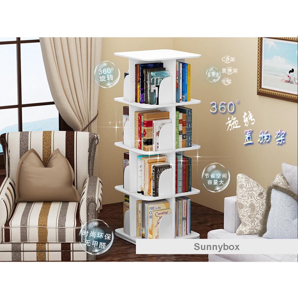 Rotatable Bookshelf /Multi-layer Book organizer / Space saving Book ...