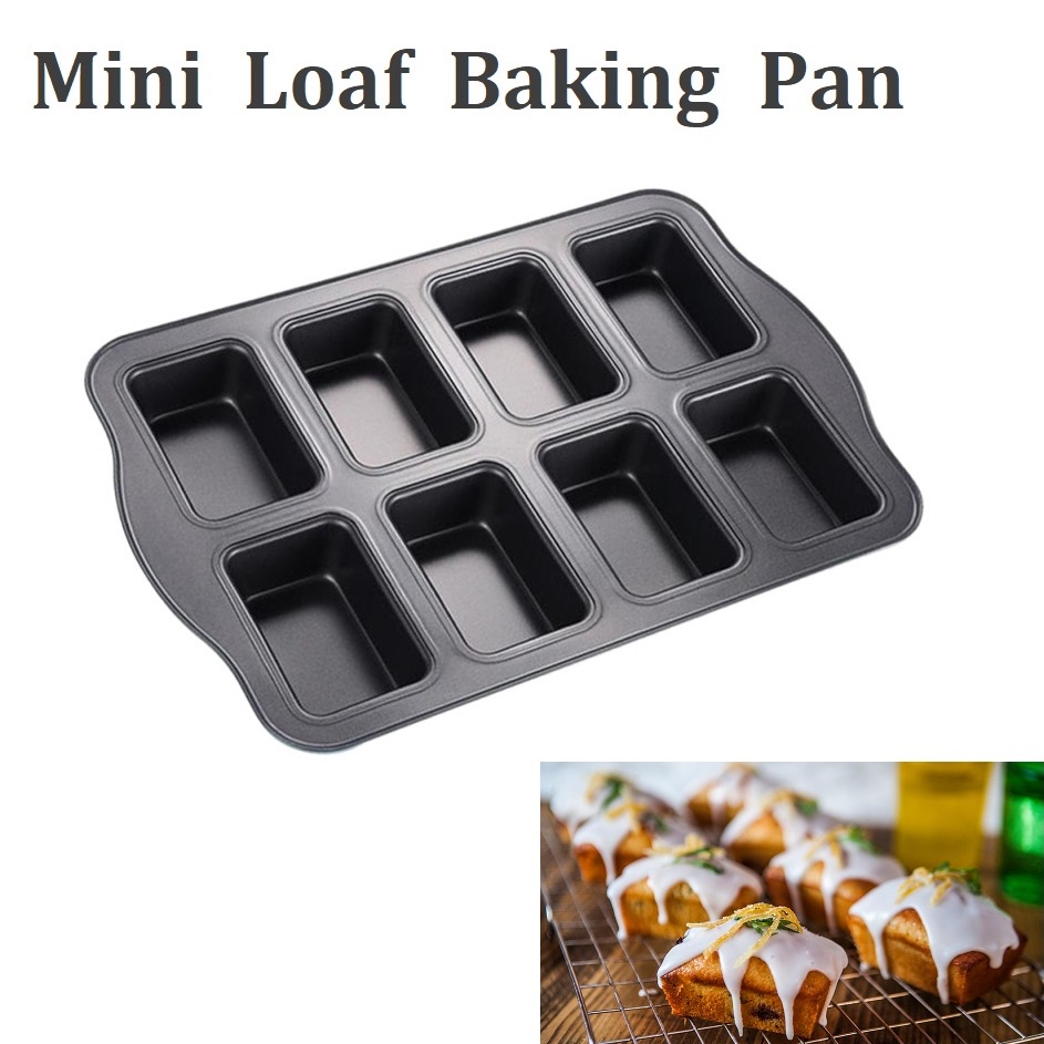 Sg Seller 8 Cavity Mini Loaf Pan Pound Cake Baking Pan Brownie Pan Non Stick Carbon Steel