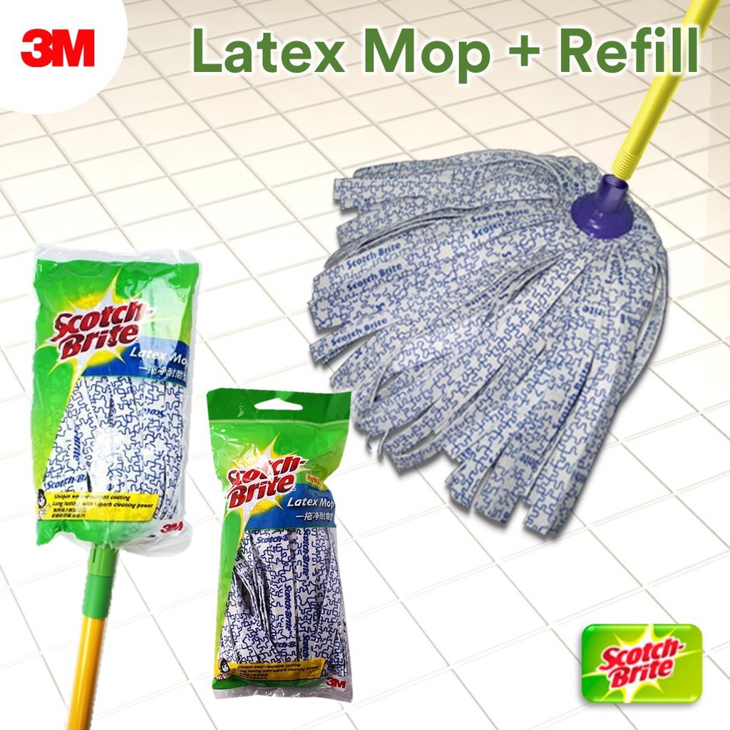 3M Scotch Brite Latex Mop Set (Non Woven) | Shopee Singapore