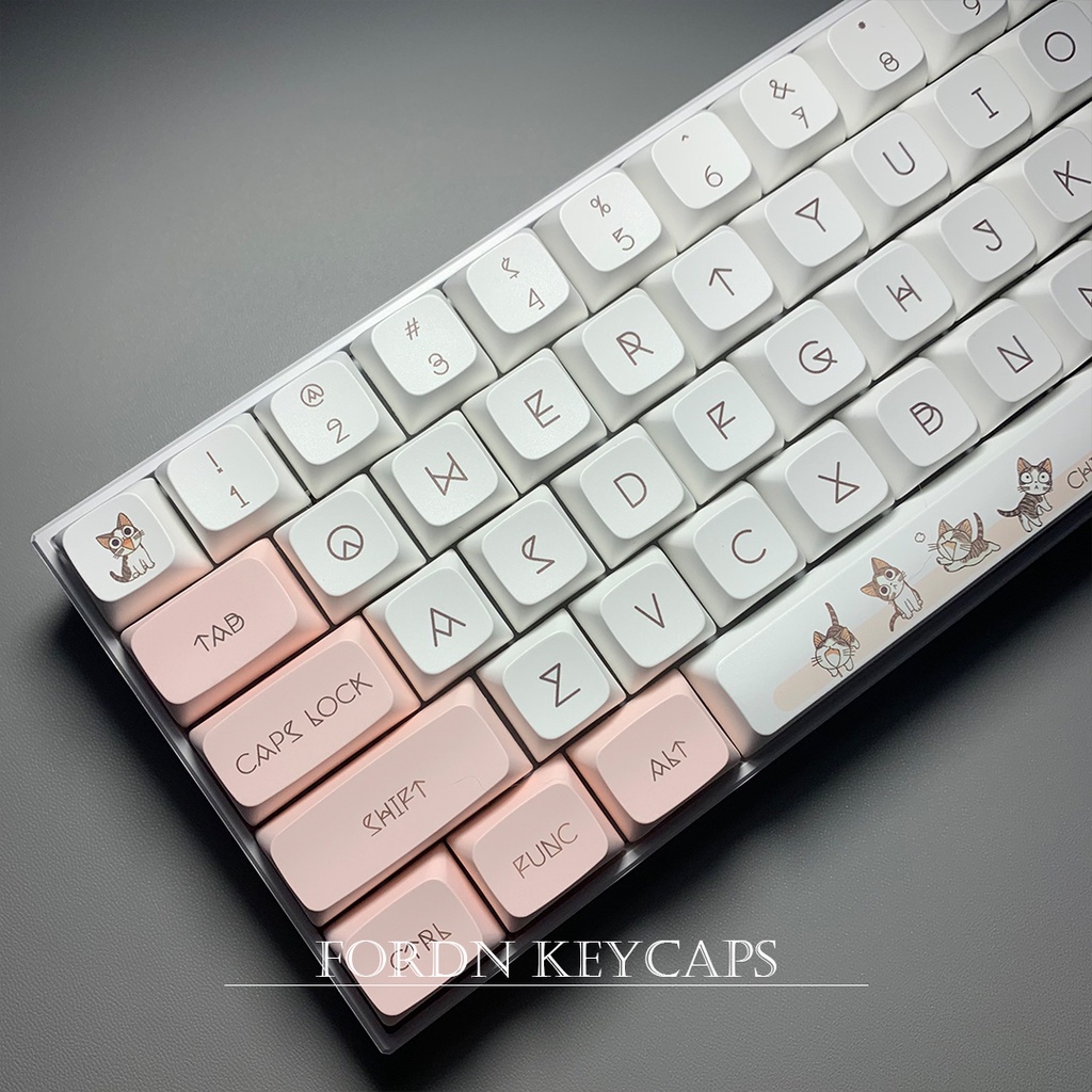 PBT Sublimation Pink Cat Keycaps 137 Key XDA Profile is Suitable For ...