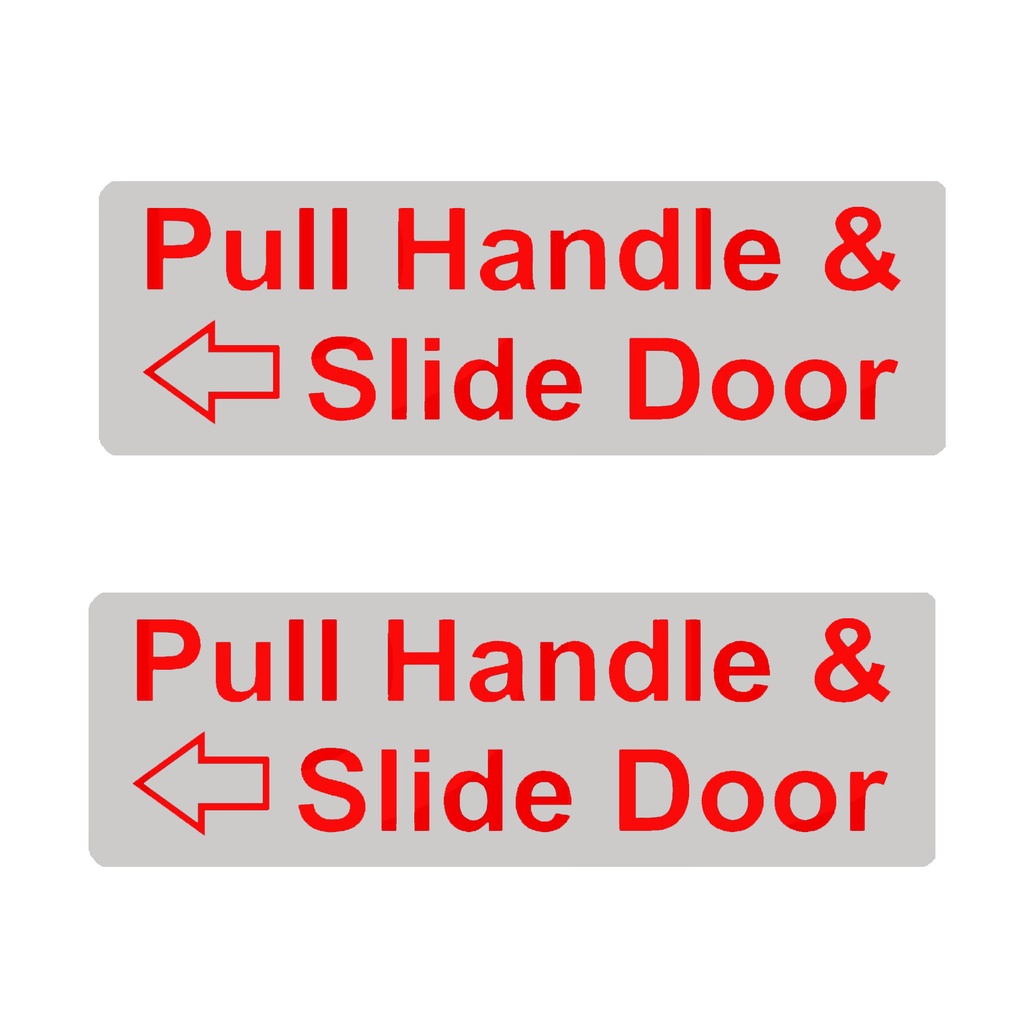 150mmx50mm Pull Handle and Slide Door to Open Stickers Minicab Car Van ...