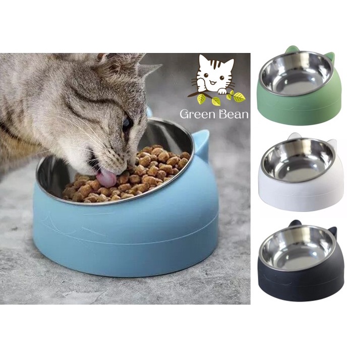 Dog Cat Bowl Cat Feeder / 15 Degrees Raised Pet Food Drinker Bowls For ...