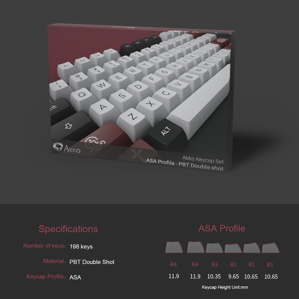 Akko Dracula Castle Keycap Set with 198-key, Double-shot ASA PBT Key ...