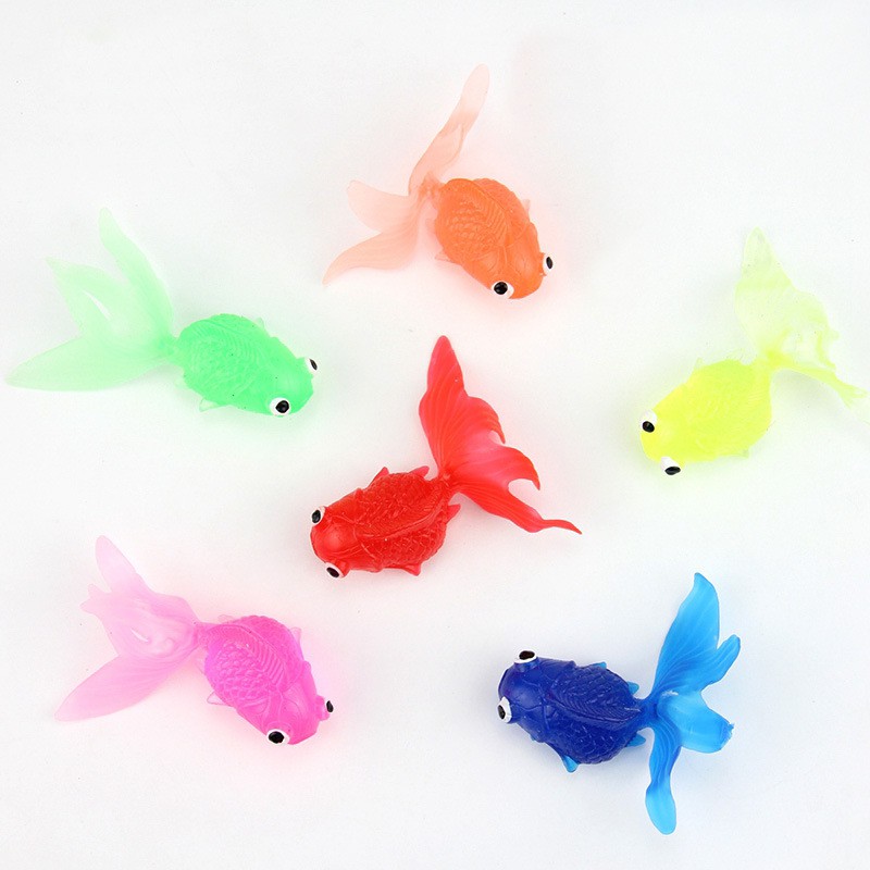 Kids Soft Rubber Gold Fish Baby Bath Toys for Children Mini Goldfish ...