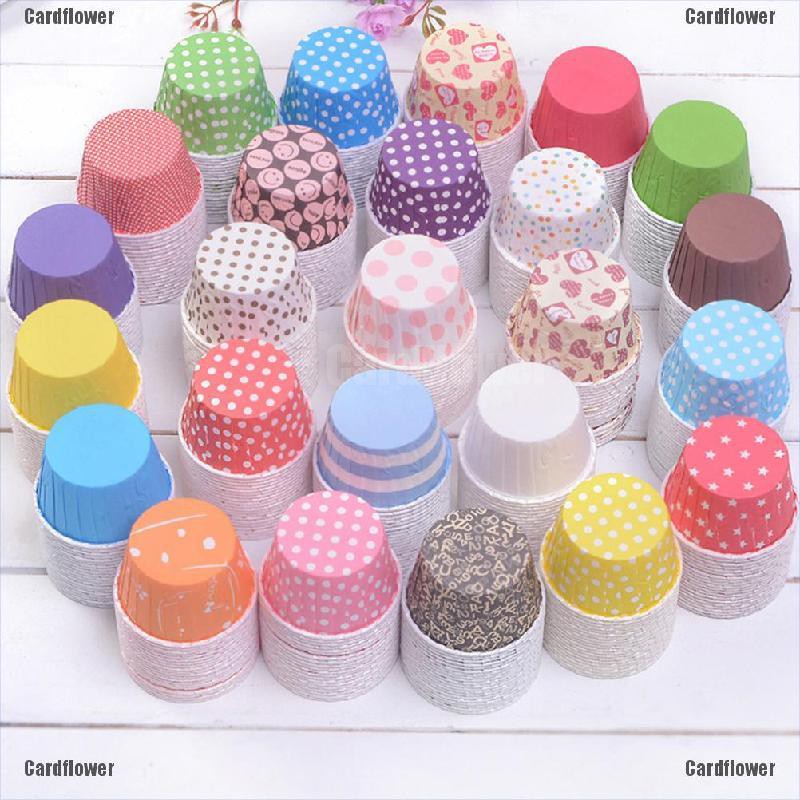 Flashquick Random 100 pcs Cupcake Liner Baking Cups Cupcake Mold Paper ...