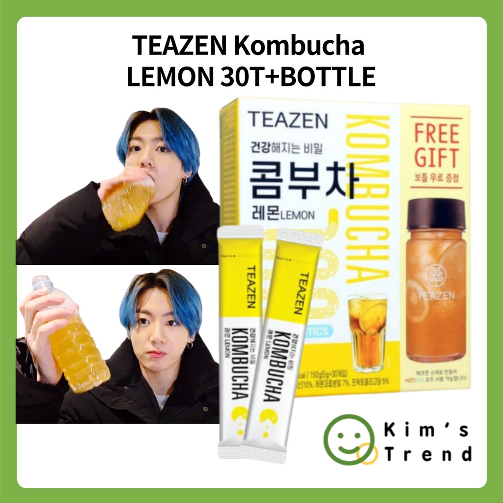 [TEAZEN] BTS Jungkook's drink Kombucha LEMON (20T / 30T+BOTTLE) | Shopee Singapore