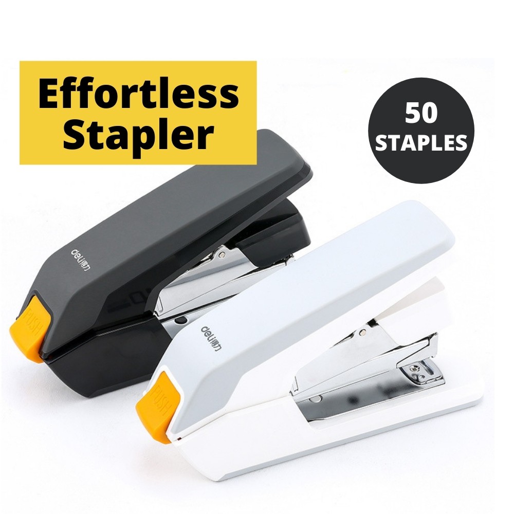 {SG} DELI Effortless Office Stapler 40-50 Sheets Capacity One Finger ...