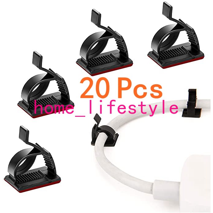 20 Pieces Of Adjustable Cable Management Clamps Self-adhesive Cable ...