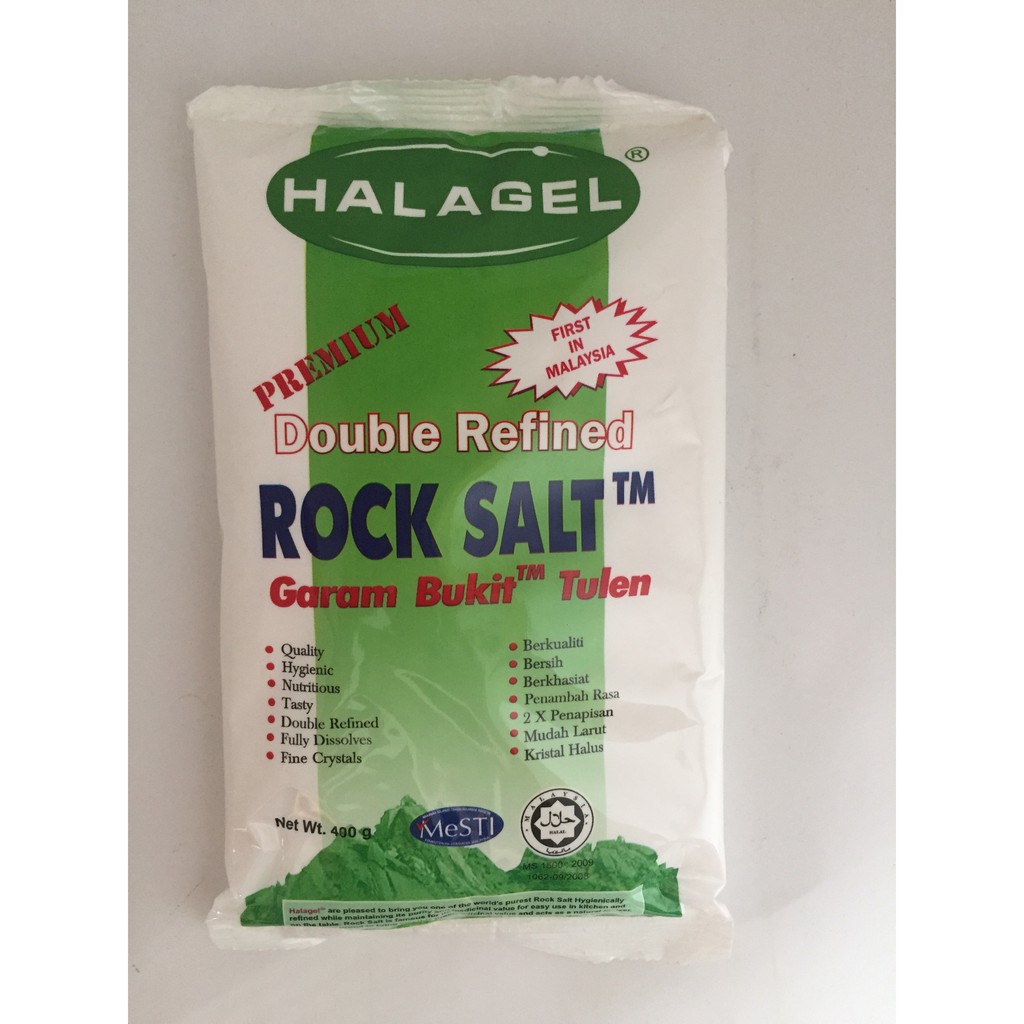 Halagel Rock Salt Double Refined/Garam Bukit Halagel Premium 400g ...