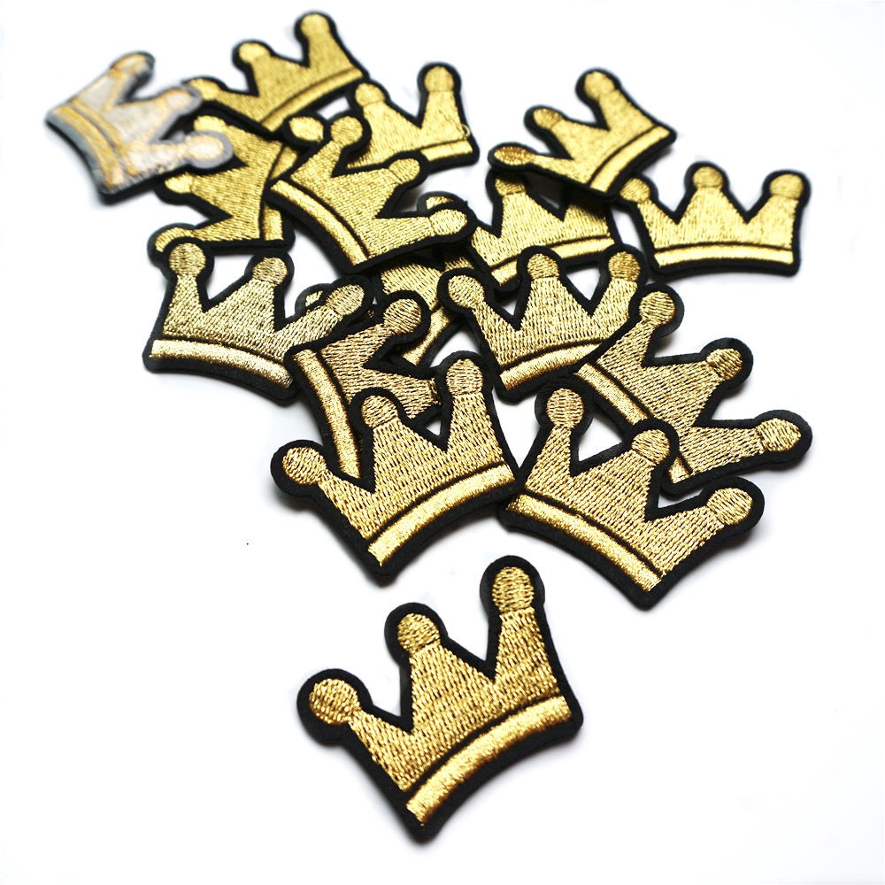 10 Gold Embroidery King Crown Patch Sew Iron On Patches Badges Bag ...