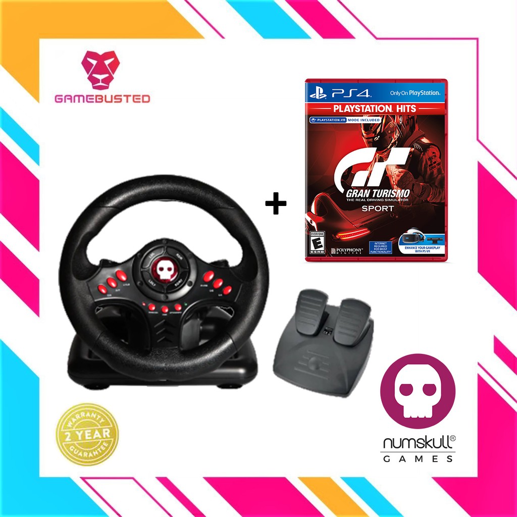 Numskull Multi Format Racing Wheel + PS4 Gran Turismo Sport (R1) Bundle ...