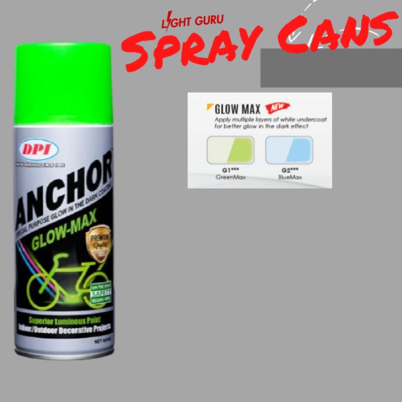 DPI Anchor Glow-Max Spray Paint (Glow in the Dark - High Visibility in ...