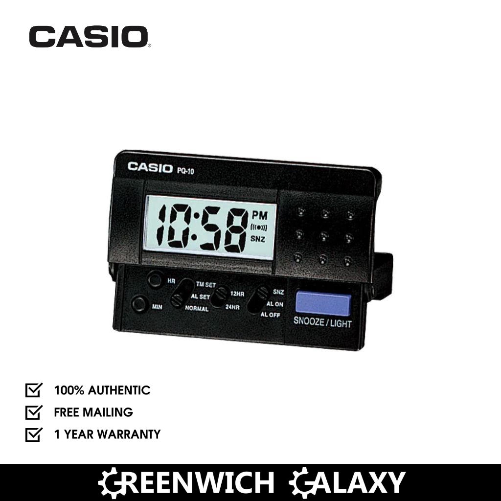 Casio Travel Table Alarm Clock (PQ-10-1R) | Shopee Singapore