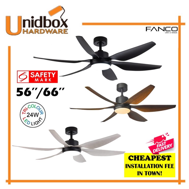 Fanco Heli 56 / Heli Pro 66 Inch Dc Motor Ceiling Fan With 3tone Led ...
