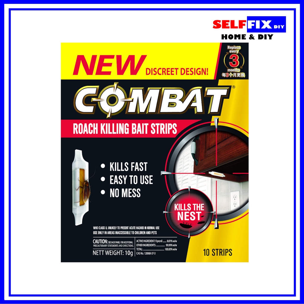 Combat Roach Killing Bait Strips - C-CB112 - Pack of 10 Strips | Shopee ...