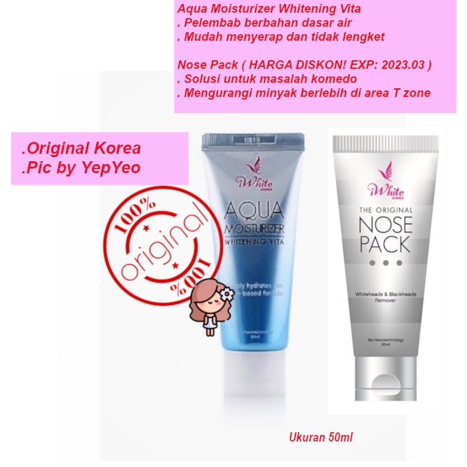Iwhite Korea Aqua Moisturizer Whitening Vita & The Original Nose Pack ...
