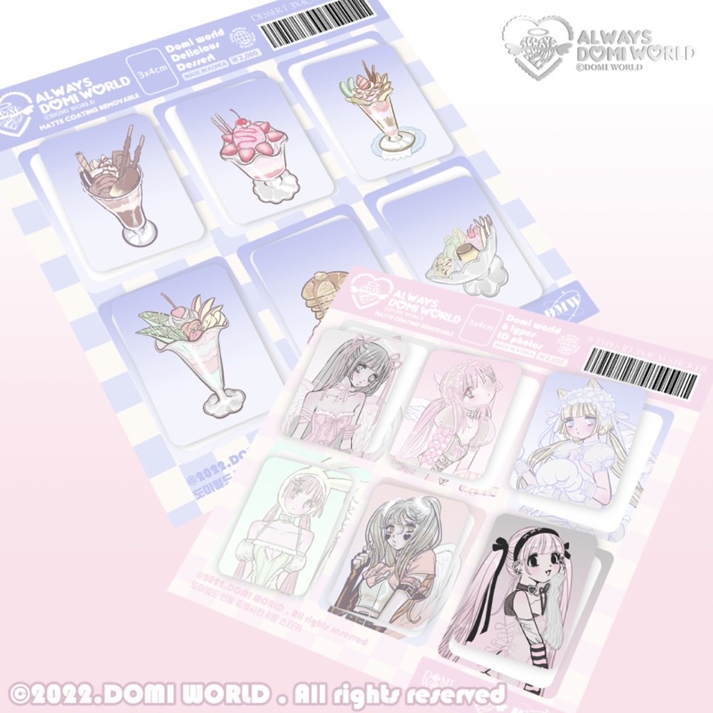 [Domi World] Delicious Dessert and ID photo Korean Stickers | Shopee ...
