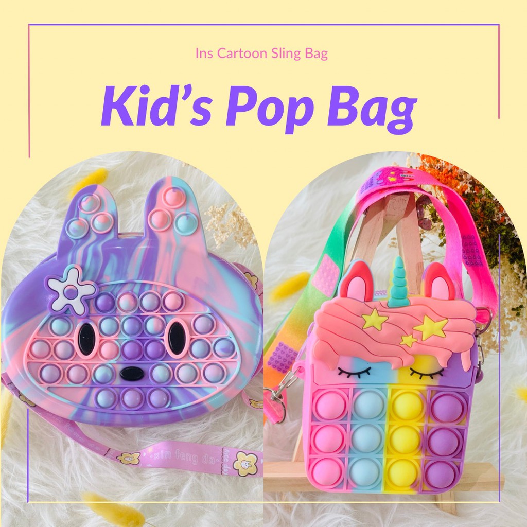 [SG READY STOCK]Cute Rainbow Cartoon Pop It Coin Pouch Sensory Bubble ...