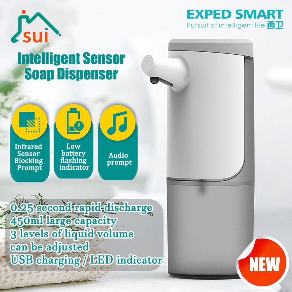 450ml Automatic Soap Dispenser Gel Drop Alcohol Spray Hand Free ...