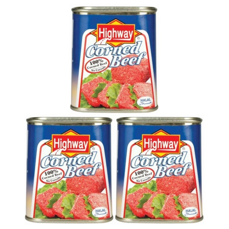 [Bundle of 3] Highway Corned Beef Can Food 340g | Shopee Singapore