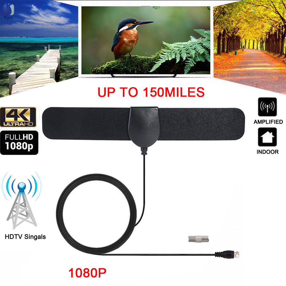 Yy 150 Mile Range Antenna TV Digital HD 4K Antena Digital Indoor HDTV ...