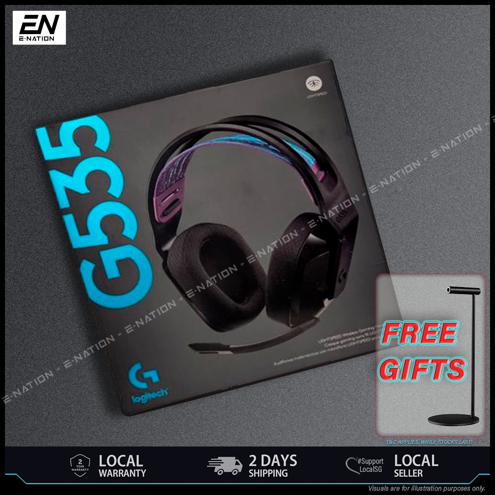 Logitech G535 Lightspeed Wireless Gaming Headset [FOC Headset Stand ...