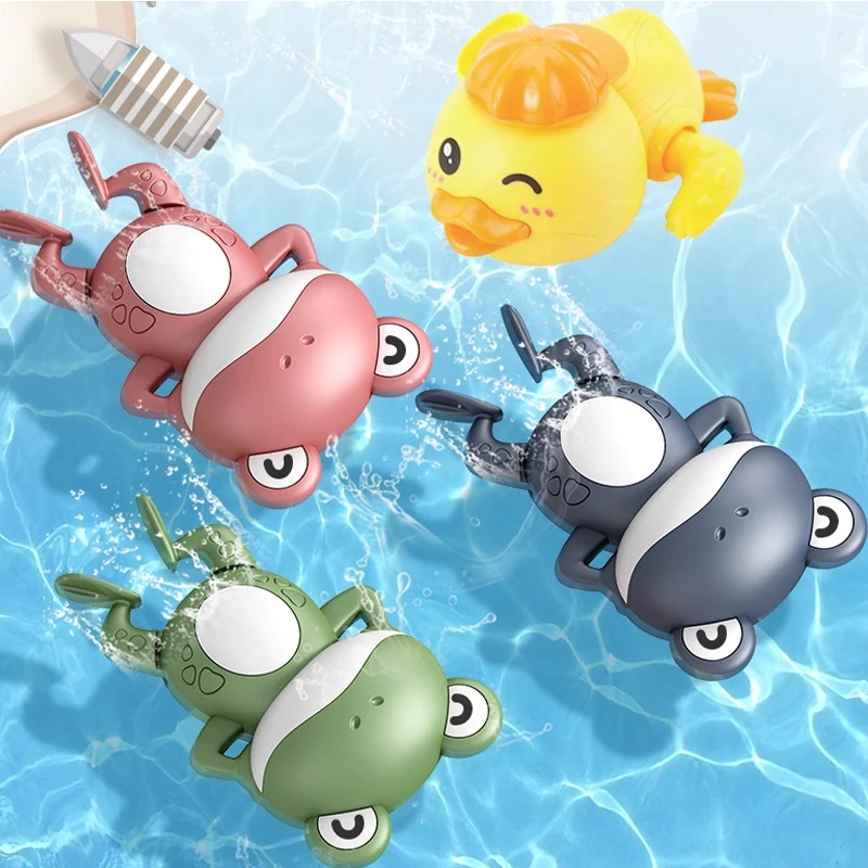 Bath Toy Baby Cartoon Clockwork Swimming Frog Duck Whale Turtle ...