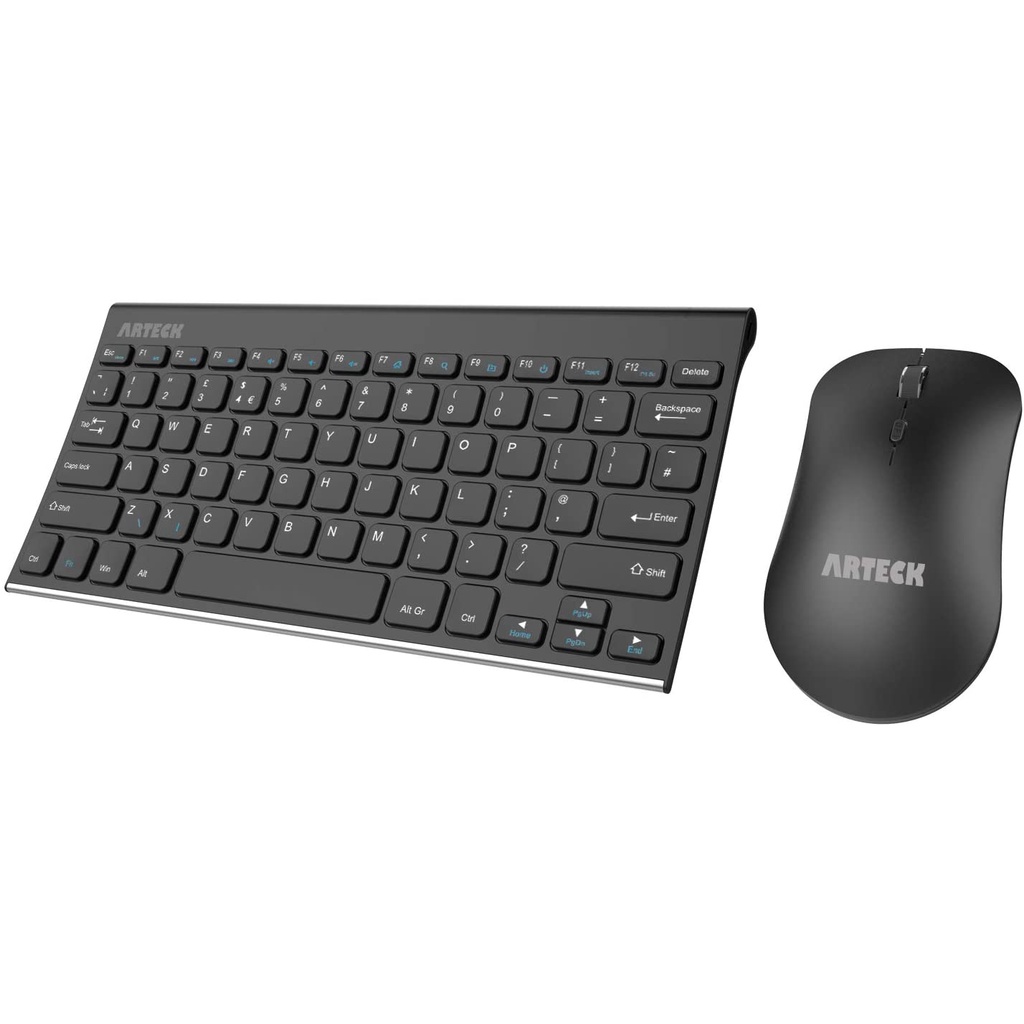 Arteck 2.4G Wireless Keyboard and Mouse Combo QWERTY UK Layout Compact ...