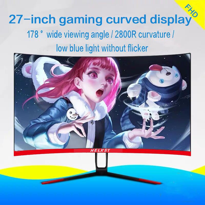 Helxst 27-inch curved led monitor hd 1920 * 1080 widescreen 1080p game ...