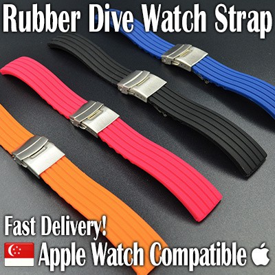 Rubber Diver Watch Straps 18mm/20mm/22mm/24mm | Shopee Singapore
