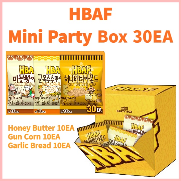 HBAF Barf Mini Party Box 30EA (Honey Butter 10EA/Gun Corn 10EA/Garlic ...