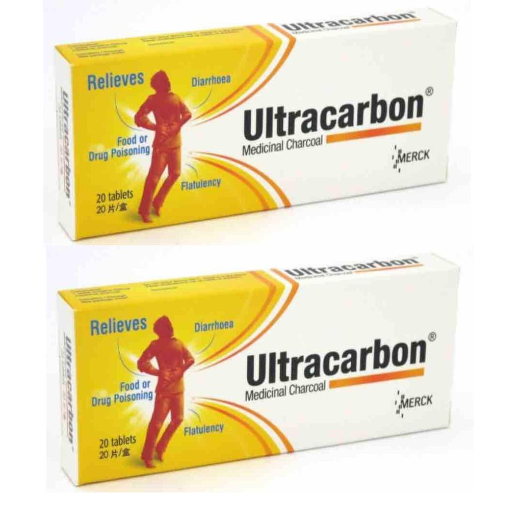 Ultracarbon Activated Charcoal Tablets 2 Boxes Of 20 Tablets | Shopee ...