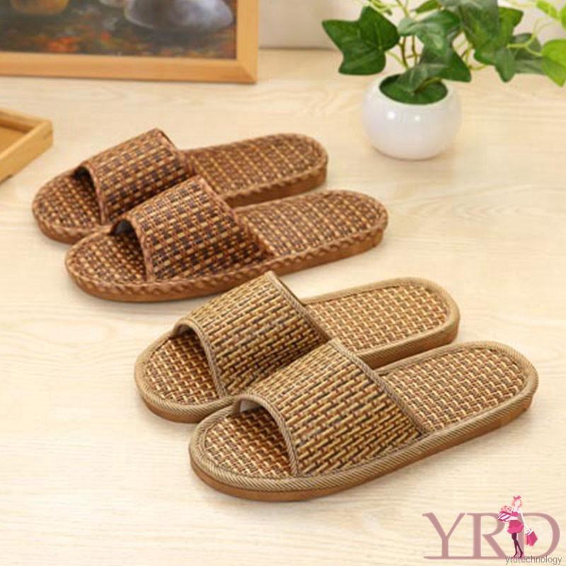 New Bamboo And Rattan Weaving Couple Comfortable Indoor Slippers ...