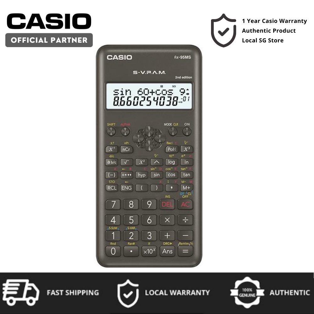Casio FX-95MS 2nd Generation Scientific Calculator FX95MS For Schools ...
