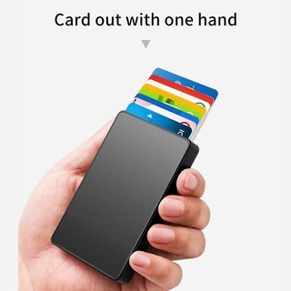 Slim Aluminum Card Holder Smart Wallet ID Credit Card Holder Mens Mini ...