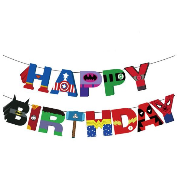 Happy Birthday Superhero Design Bunting | Shopee Singapore