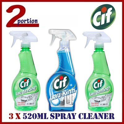 [2+1] 3 x 520ml Cif Spray Window Glass / Multipurpose Cleaner | Shopee ...