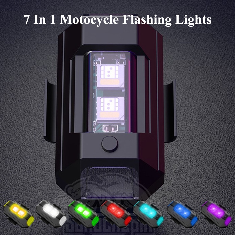 7 color flashing light bike bicycle motorcycle locomotive modified led rear tail lights warning ...