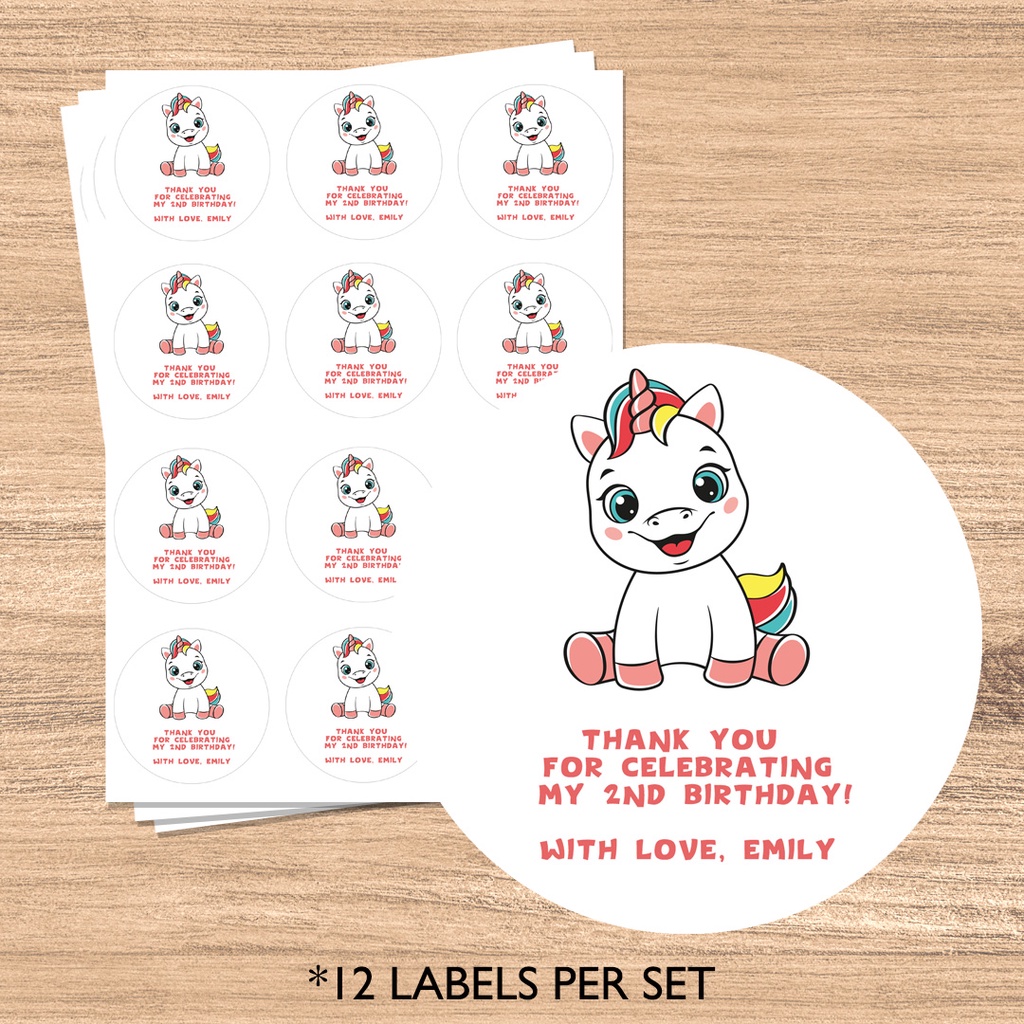 Personalized Birthday Sticker Labels Party Favor Labels Goodie Bag ...