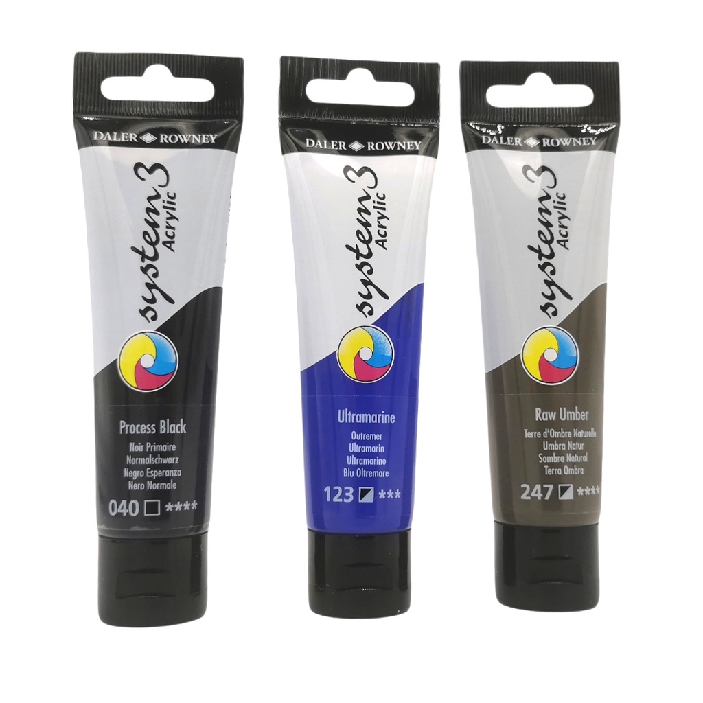 Daler Rowney 59ml System 3 Acrylic Paint Part 1/2 (54 colours in this ...