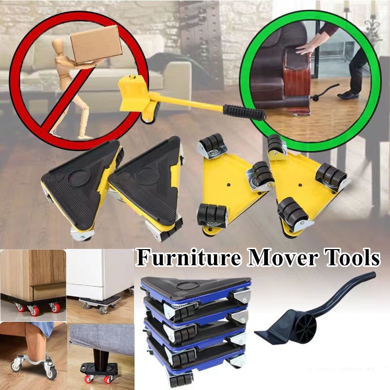 Heavy Duty Furniture Mover Tools 4 Wheel Stuffs Lifter Move Fridge Sofa ...
