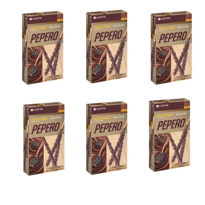 [Bundle of 6] Lotte Pepero Choco Cookie Chocolate 32G [Korean] | Shopee ...